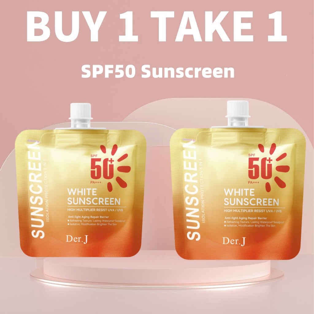 【Buy 1 Take 1】Der.J SPF50+ Sunscreen UV Protection Waterproof Long ...