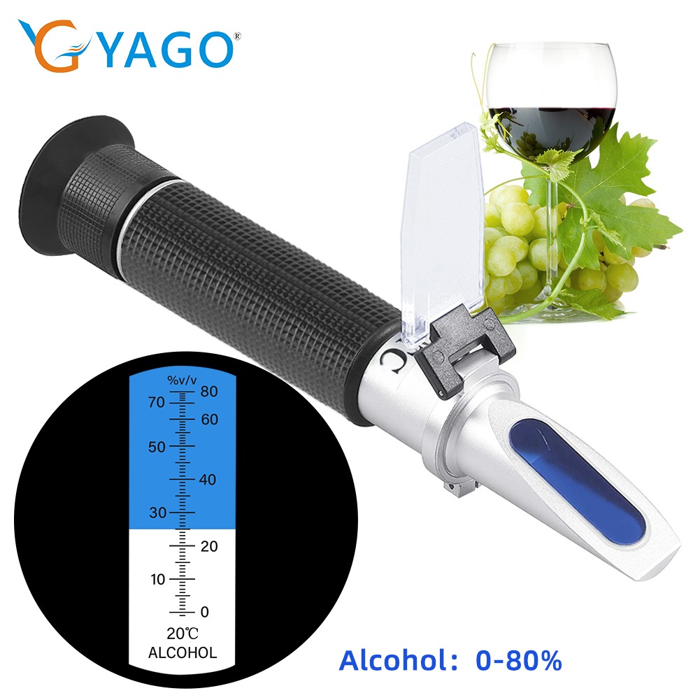 Yago Handheld Refractometer Refractometer Alcohol Concentration Meter White Alcohol Degree ...