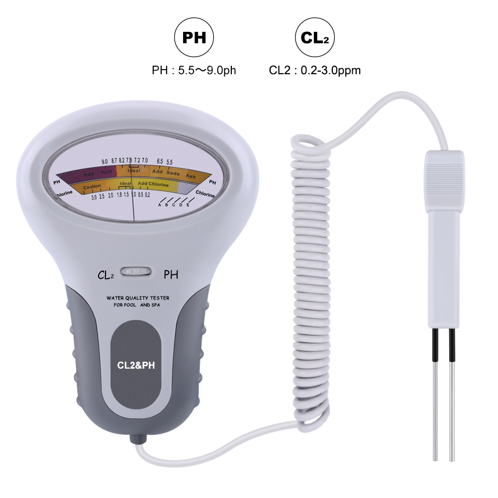PC102 swimming pool residual chlorine detector two in one CL2&PH test ...