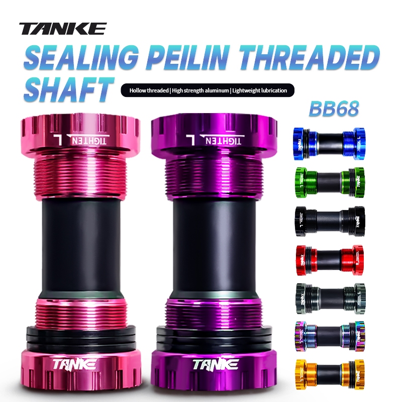 TANKE BB Bike Bottom Bracket Aluminum Alloy 68/73mm MTB Sealed Bearing ...