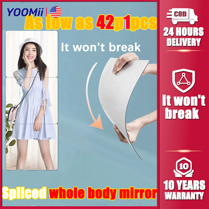 DIY HD Mirror Wall Sticker Acrylic Stitching Mirror Self Adhesive ...