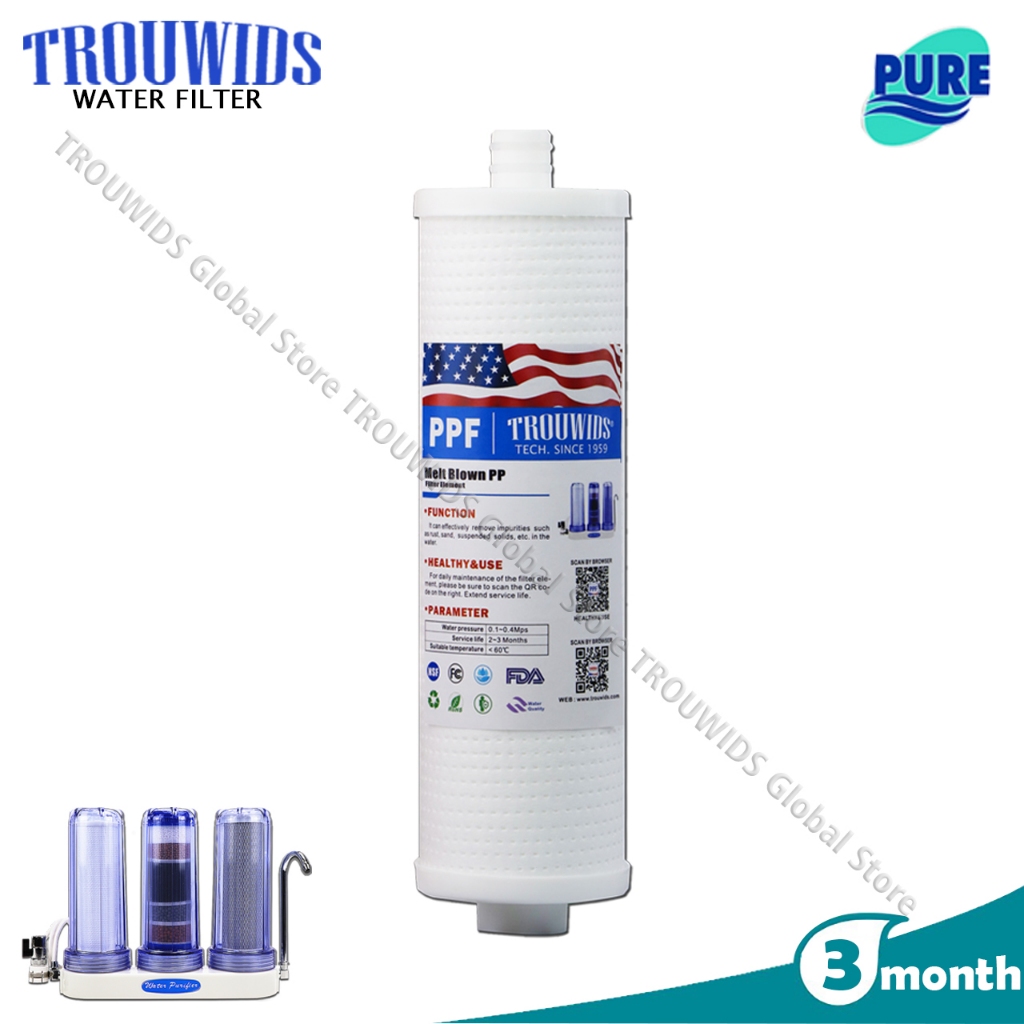 TROUWIDS PP Cotton 10 inch Sediment Water Filter Cartridge For 3 Stage ...