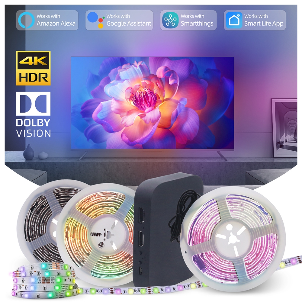 Smart AI Screen Sync Box Ambient LED Strip TV PC Monitor Backlight HDMI ...