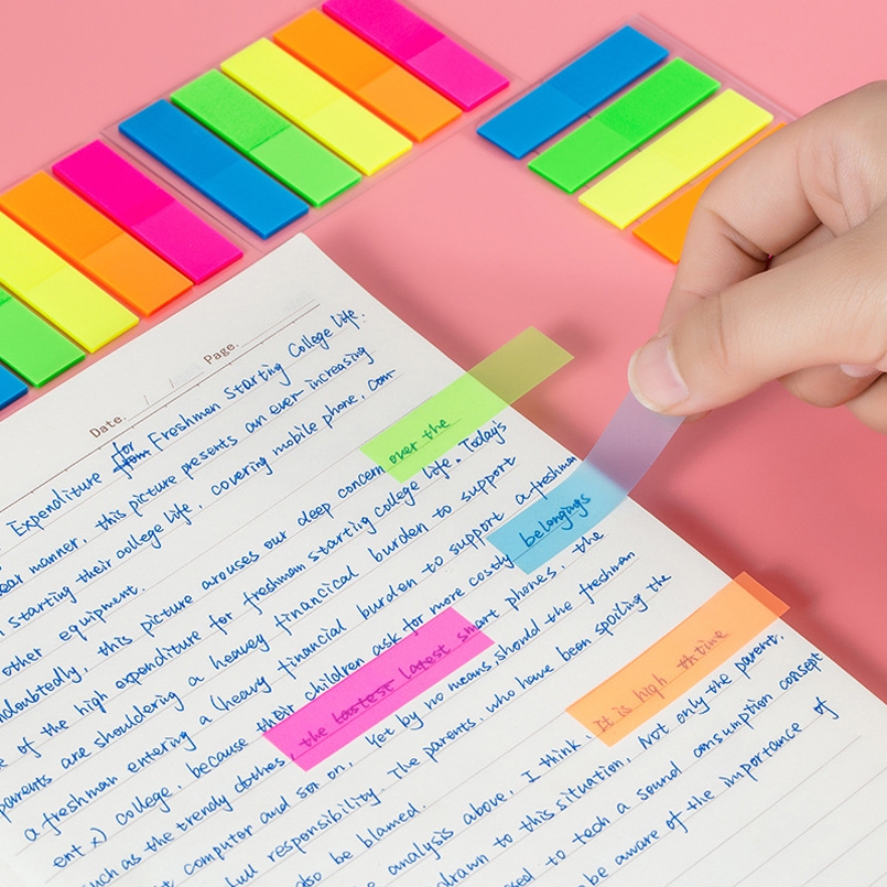 125 sheets Transparent Sticky Notes, Page Markers, Book Tabs, Sticky ...