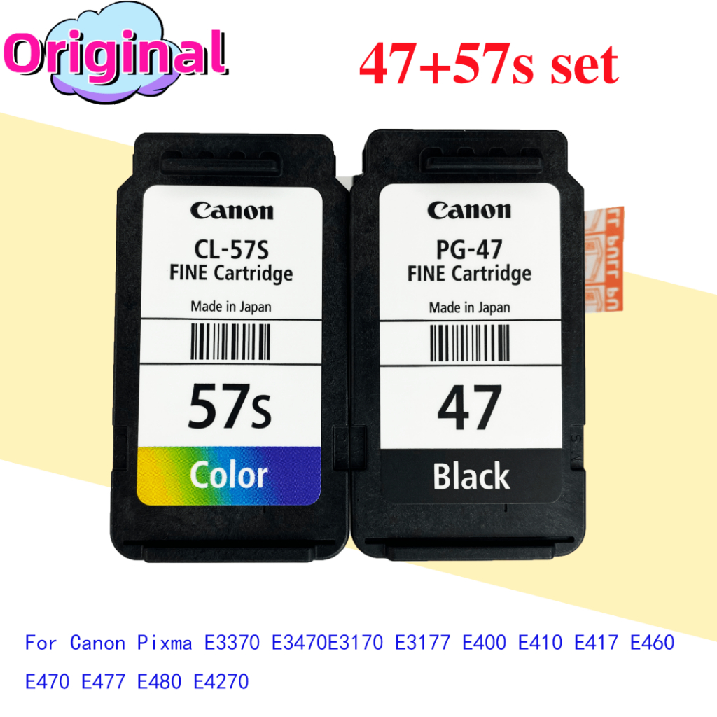 Canon PG-47 CL-57s CL-57 PG47 CL57 E410 E470 E4270 E480 (Black, Color ...