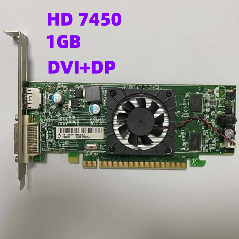 Used AMD graphics card HD7450 HD7400 1GB 64-bit GDDR3 DVI+DP dual ...