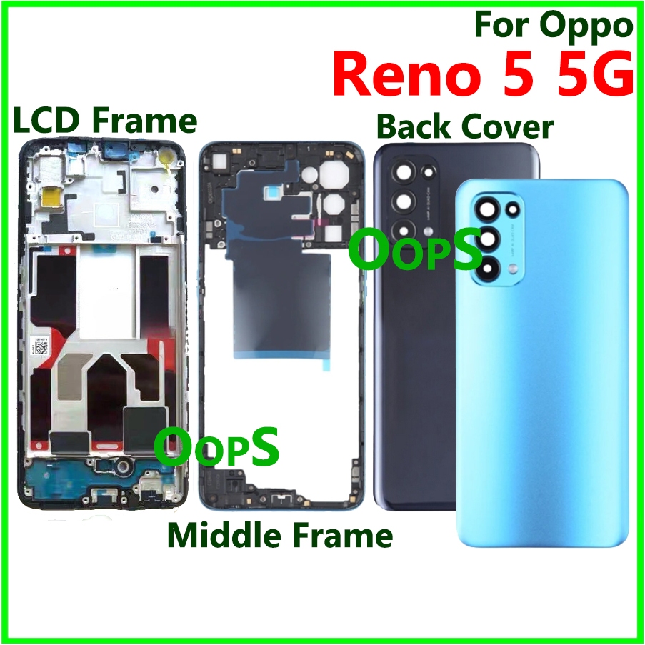 For OPPO Reno 5 5G Reno5 CPH2145 battery Cover Back Door LCD Front ...