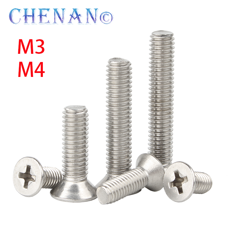M3 M4 Flat head Phillips 304 stainless steel screw countersunk screw ...