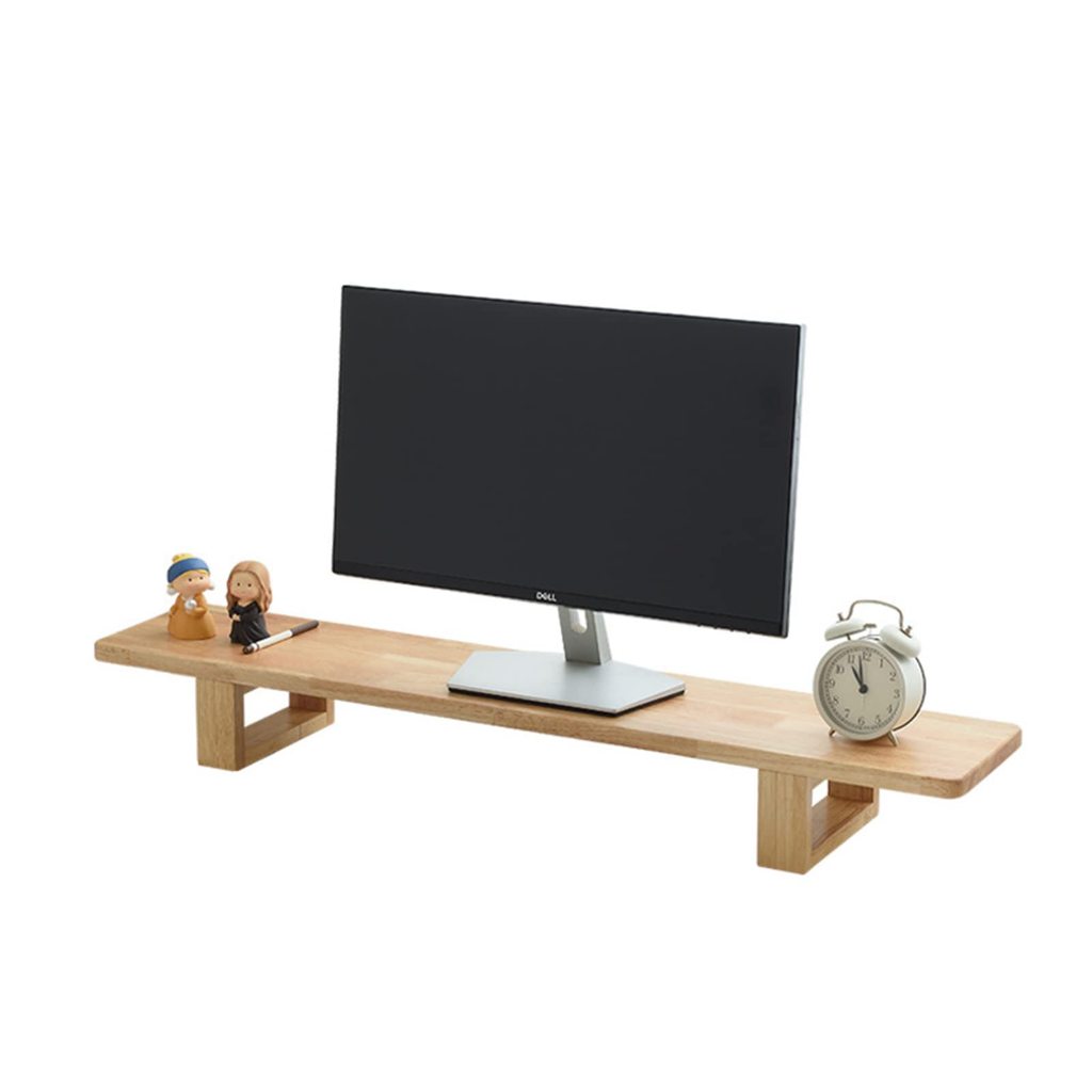 Solid Wood Monitor Stand, Natural Bamboo Universal Computer Monitor ...