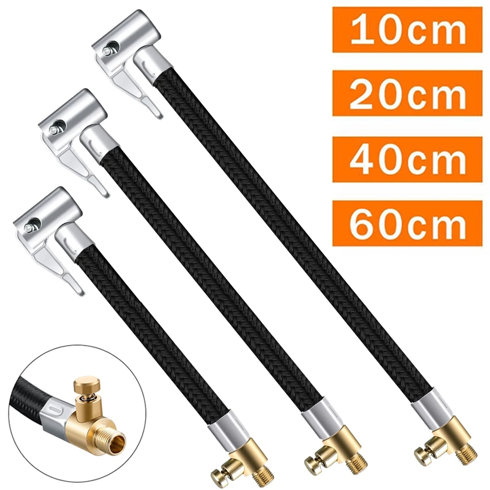 Car Tire Inflator Hose Extension Tube Adapter 60/40/20/10cm Air Pump ...