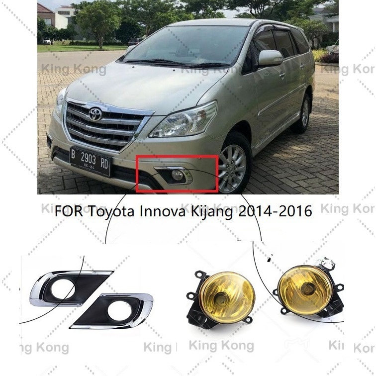YELLOW Car bumper fog lamp lights for Toyota Innova Kijang 2014 2015 ...