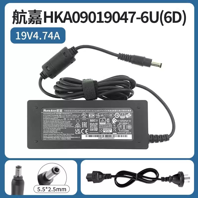 19V 4.74A 90W AC DC Adapter For Huntkey HKA09019047-6U HKA09019047-6D ...