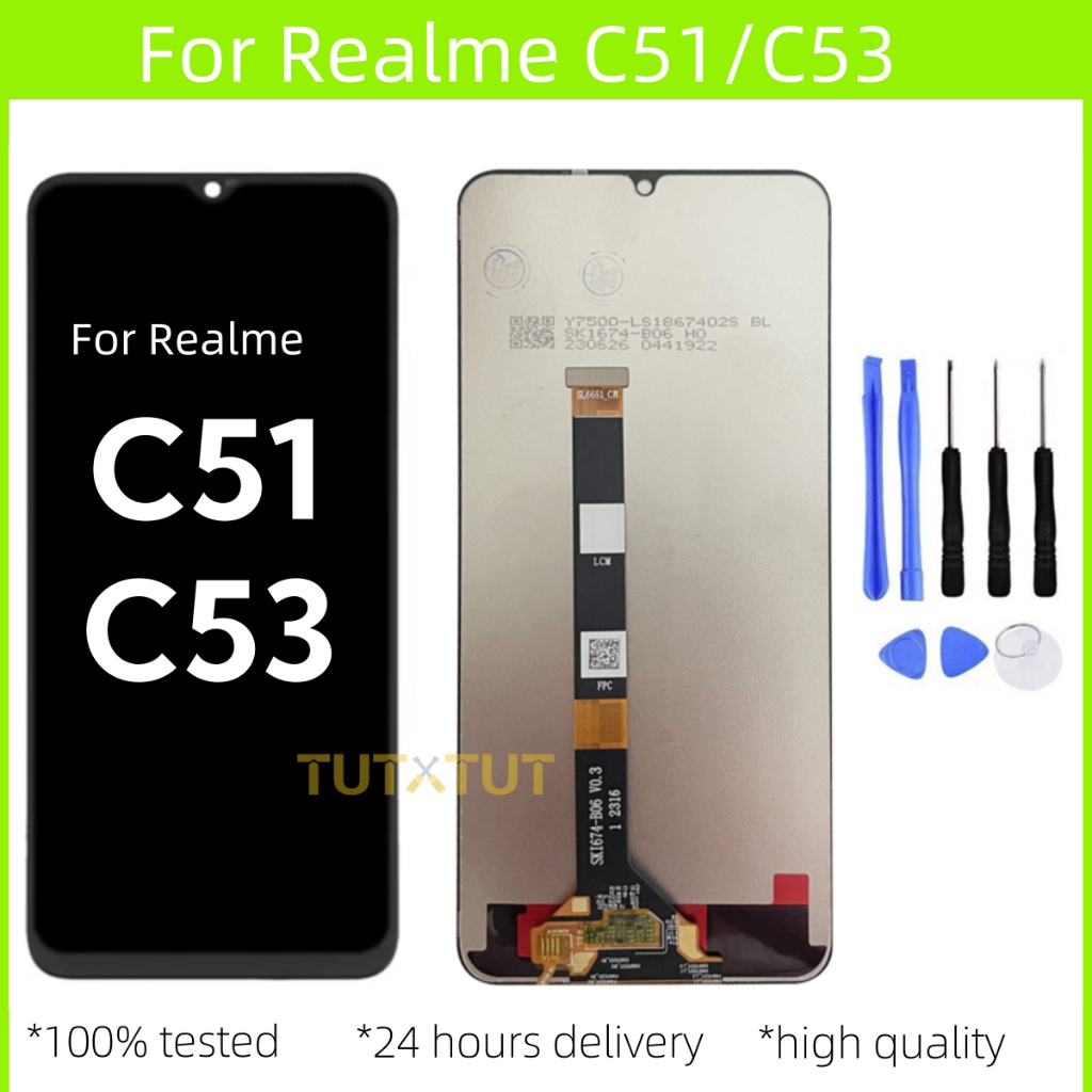 For Realme C53 C51 LCD Display Touch Screen Glass Digitizer Assembly Replacement LCD Screen ...