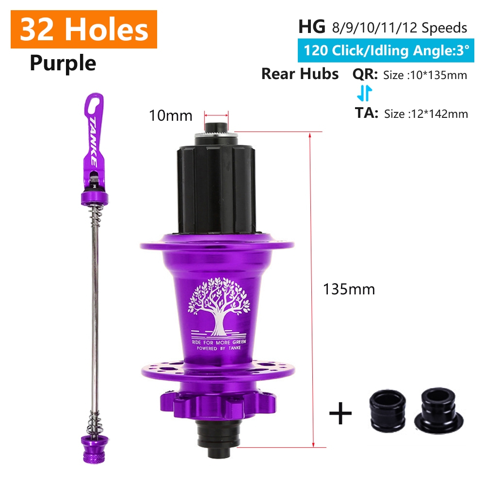 TANKE MTB Hub 6Paw 120 Sound 4 Bearing 28 32 36 Holes Quick Release ...