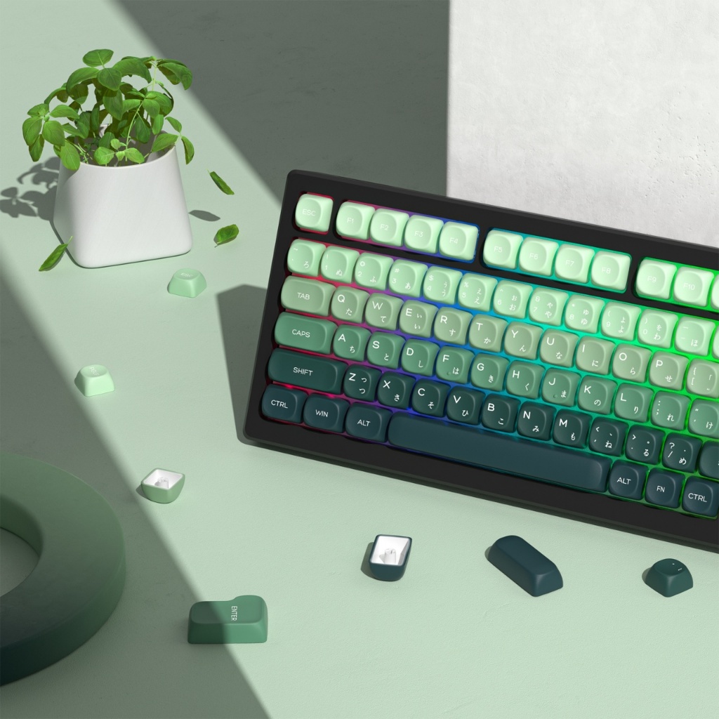 WOMIER 134 Keys MOA Profile Dye-sub PBT Japanese Keycap Set Compatible ...