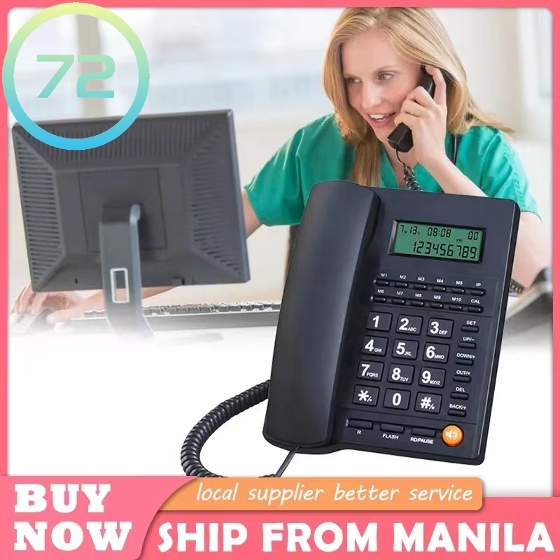 LCD Corded Caller ID Telephone Home Office Wired Landline Telephone Set Phone Caller | Shopee ...
