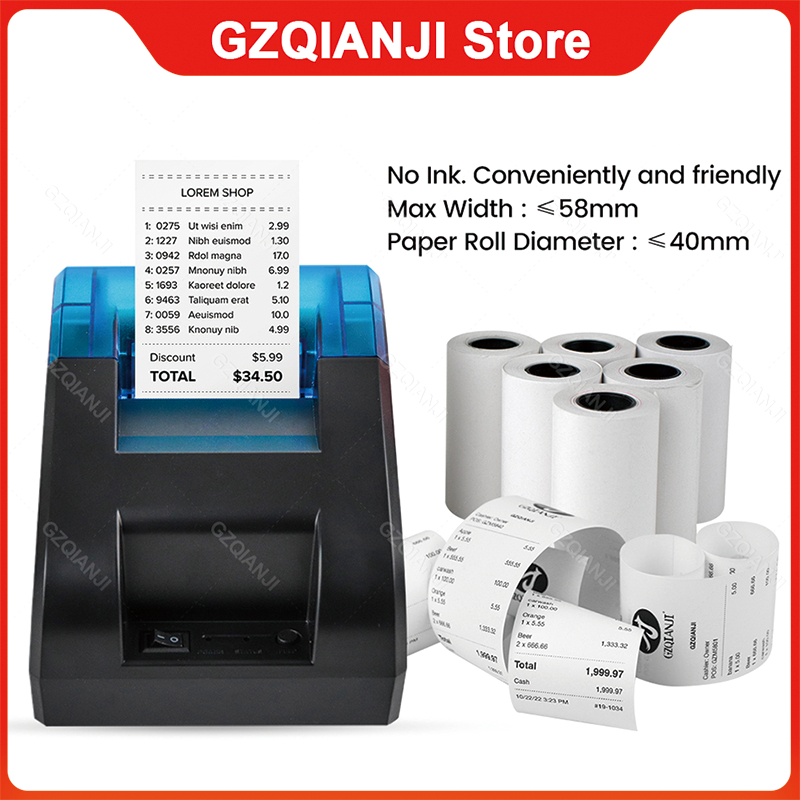 Receipt Printer (Bluetooth/USB/Cash Box) 58MM Printer POS Desktop ...
