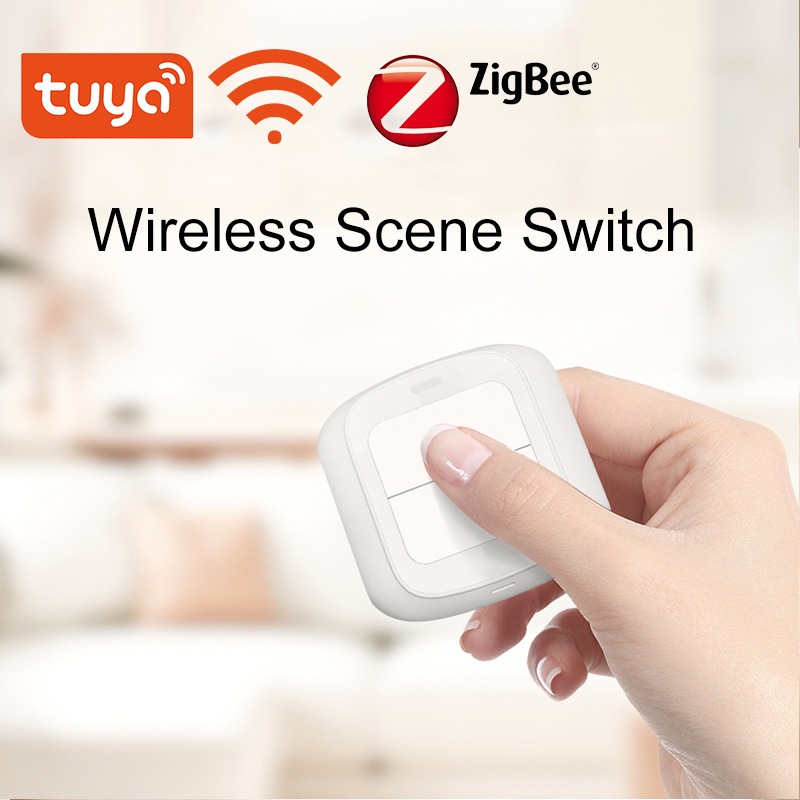 TUYA smart WiFi/Zigbee 2GANG scene switch remote control wireless smart ...