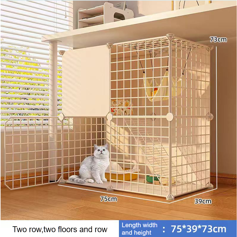 Double Layer cat cage stackable pet cage wardrobe free assembly cat ...