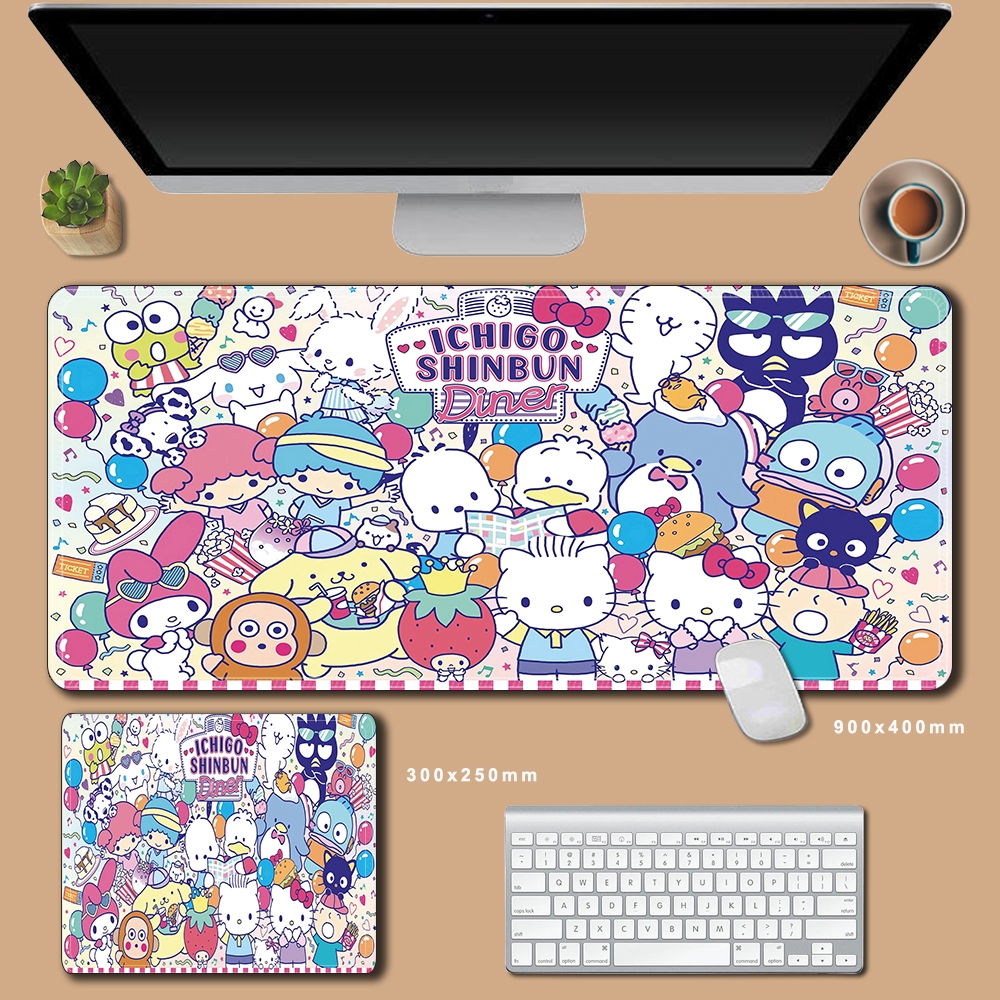 Cute Hello Kitty Mouse Pad Large Anime Kawaii Gaming Keyboard Mousepad ...