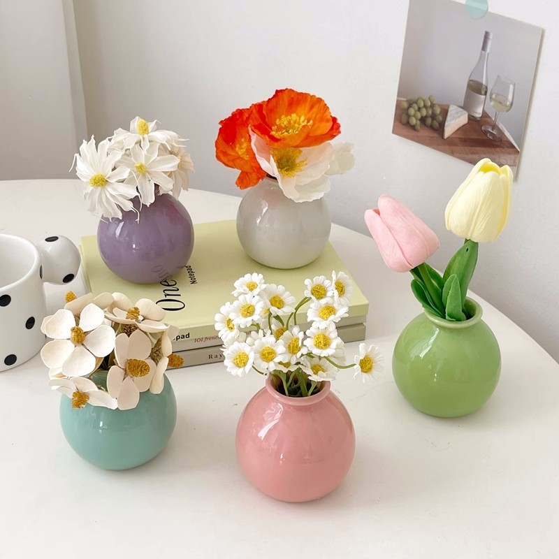 Ceramics Flower Vases Mini Hydroponic Vase Desk Nordic Modern Vase ...