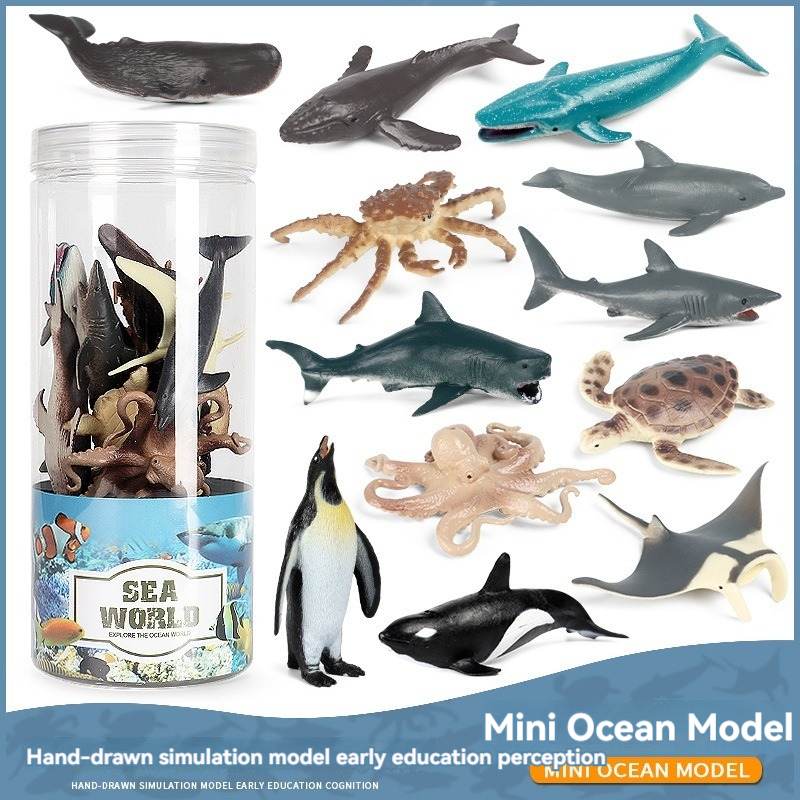 sea animals toys set sperm whale toy Sensory Teaching Aids Montessori ...