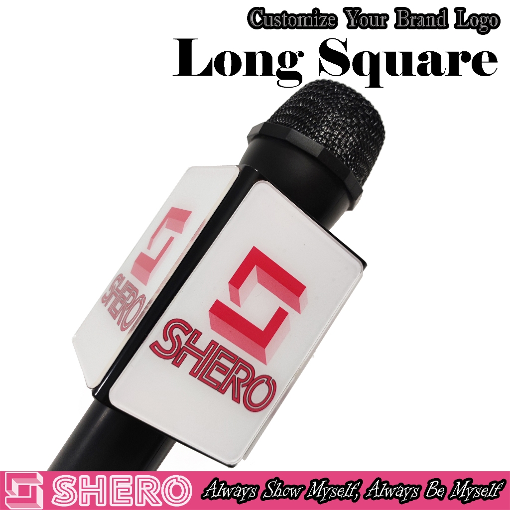 ABS Long Square Microphone Flag Station Customize Your Brand Logo with ...