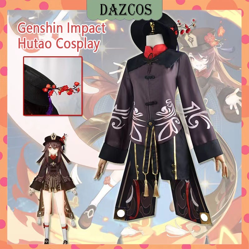 Genshin Impact Hutao Cosplay Costume Uniform Anime Game Hutao Chinese ...