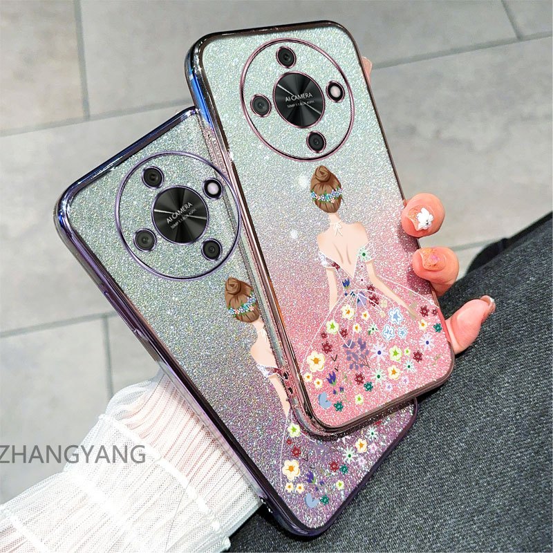Case For Honor X9b X9a X9 Plating silicone TPU soft case with flash ...