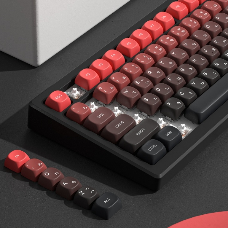 WOMIER MOA Profile 134 Keys Gradient Red Dye Sub Japanese Custom Key ...