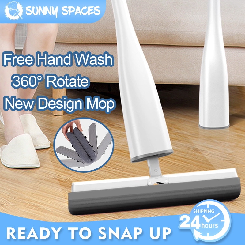SUNNY SPACES Sponge Mop With Squeezer Heavy Duty Floor Mop Self ...