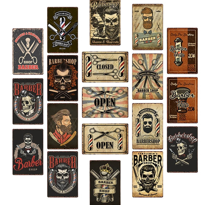 2024 Vintage Barber Shop Metal Sign Barber Shop Poster Coffee Shop Pub ...