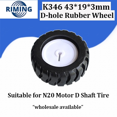 K346 43*19*3mm D-hole Rubber Wheel Suitable for N20 Motor D Shaft Tire ...