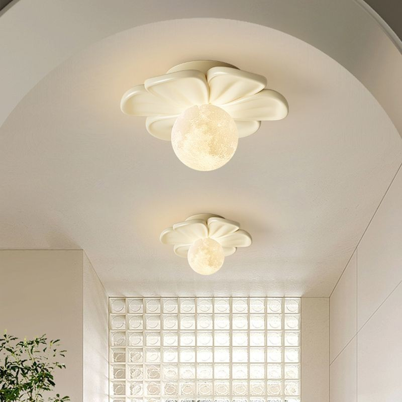 Simple Modern Ceiling Light with 3D Moon Ball Shade, Creative Flower ...