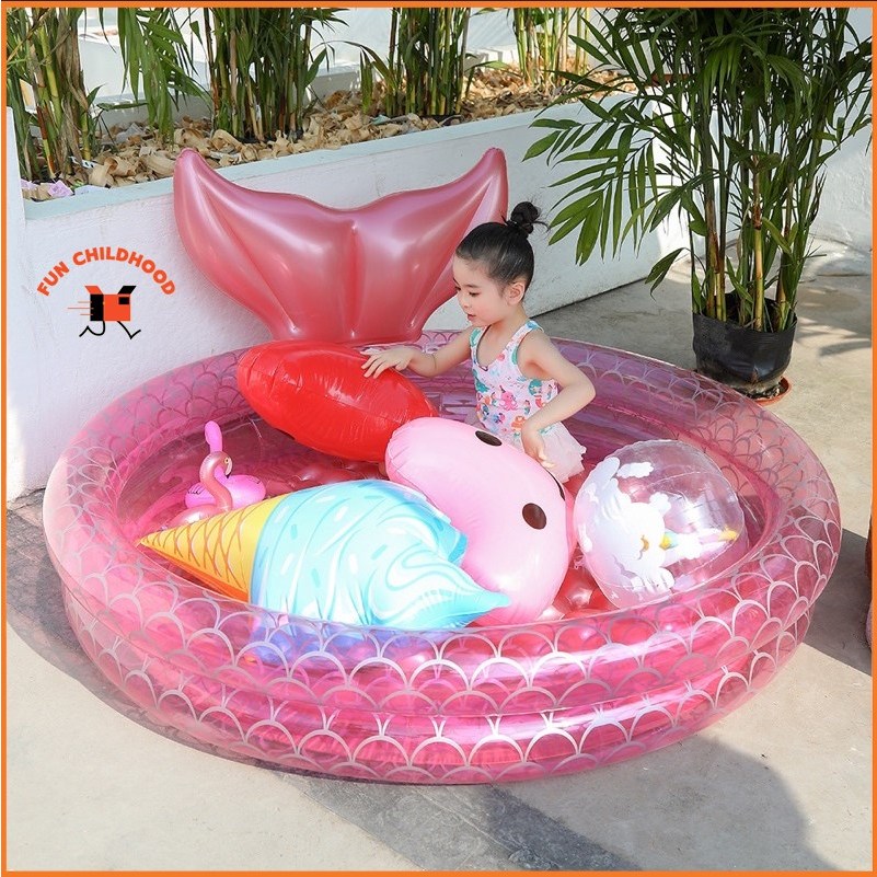 FUNC Quality Pink Mermaid Tail Inflatable Swimming Pool 90cm/120cm ...