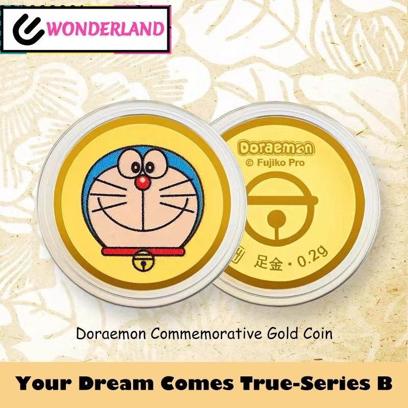 Doraemon Gold Coin Red Envelopes (0.2g) 999/24K Pure Gold Coin-Series A-Series B-Series C-2024 ...