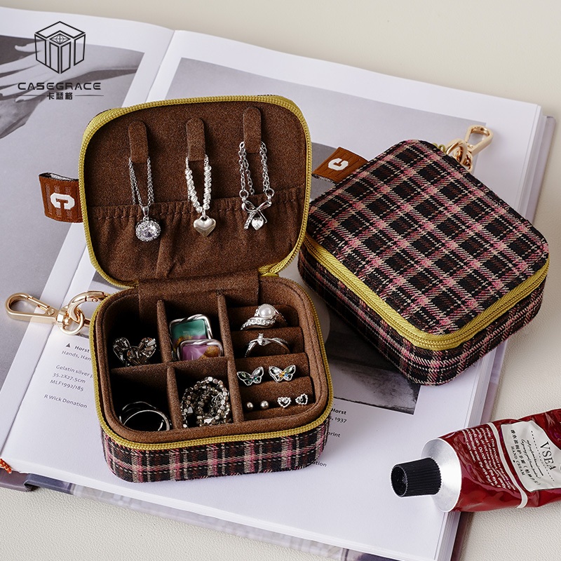 Casegrace Portable Jewellery Box Mini Travel Jewellery Storage Case ...