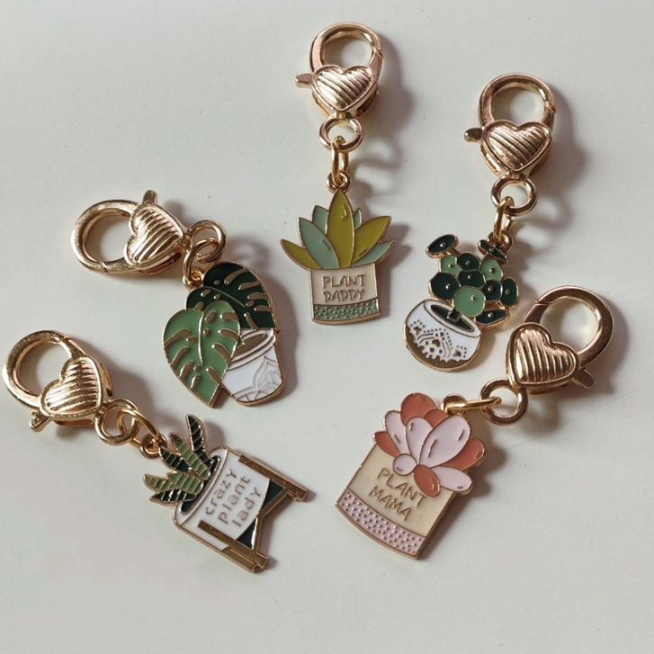 Succulent Cactus Potted Plant Keychain Bag Pendant Simple All-Match ...