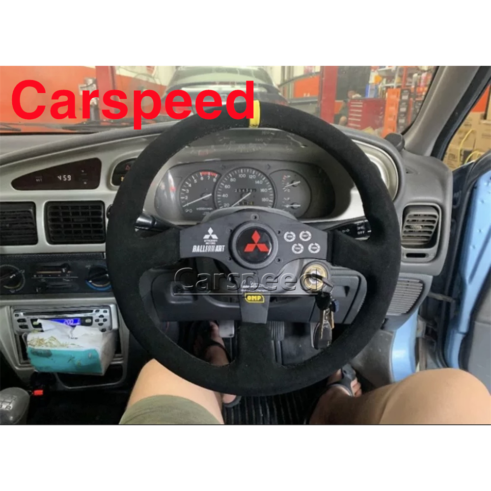 Ralliart Racing Sports Suede Steering Wheel Universal 14inch Drifting ...
