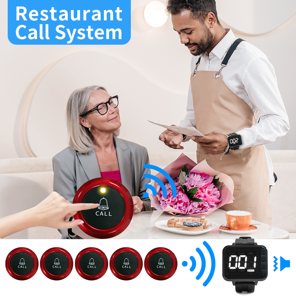 Restaurant Pager Wireless Waiter Calling System Watch Receiver with ...