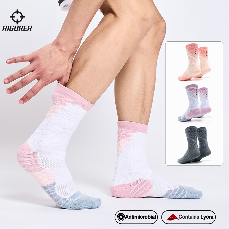 RIGORER Men's Basketball Socks Professional Towel Bottom Non-slip Loong ...
