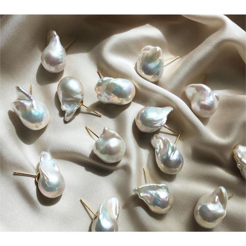 Baroque pearl shaped pearl earrings | Shopee Philippines