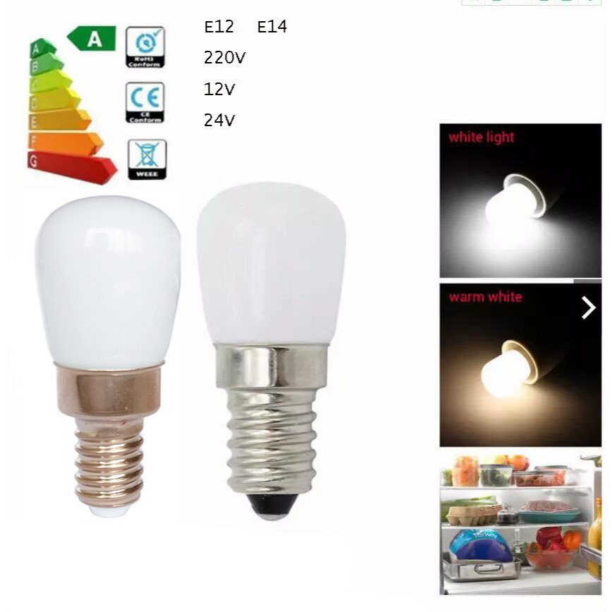 Mini E12 E14 LED Bulb Screw Bulb AC 220V 12V 24V 2835SMD Light Bulb 2W LED Refrigerator Lamp For ...