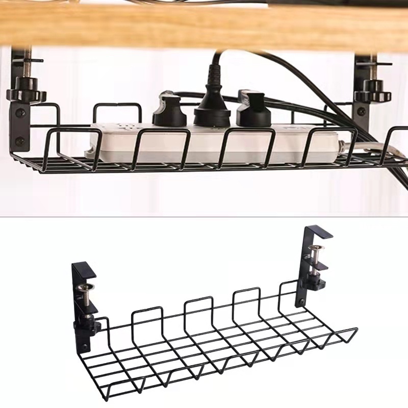 Under Table Storage Rack Loadding Capacity 15KG 38CM Under Desk Cable ...