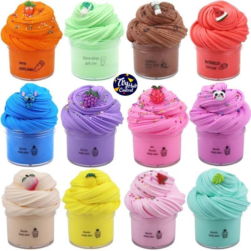 70ml Fruit Cake Slime Kit Fluffy Floam Kid Modeling Slime Clay Toy ...