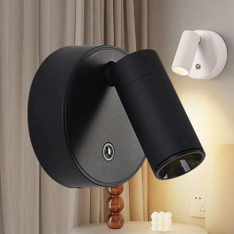 Magnetic Base LED Wall Light with Remote Control Touch Bedside Lamp USB ...