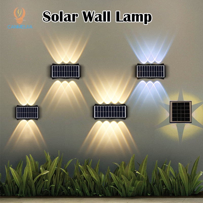 Solar Wall Lamp Outdoor LED Waterproof Modern RGB Wall Light Outdoor ...