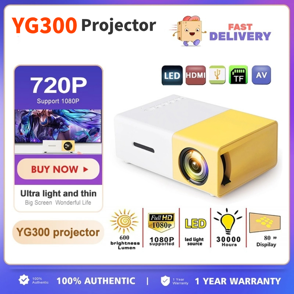 YG300 Micro Mini HD Projector 1080P Home LED Portable Small Desktop ...