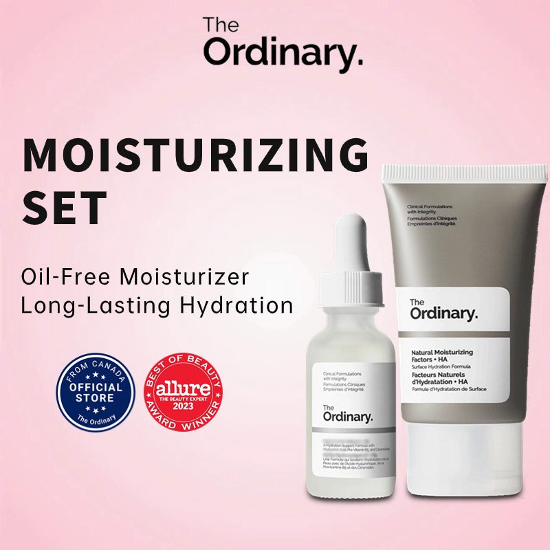 The Ordinary Set Moisturizer Hyaluronic Acid Serum + Natural ...