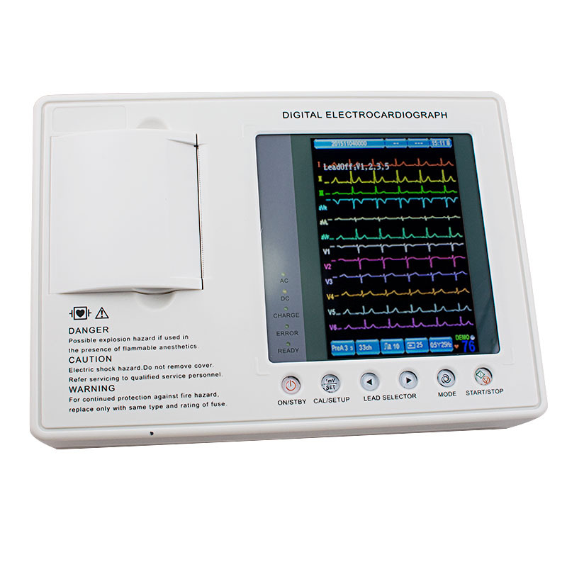 7-inch ECG Machine EKG Machine Color LCD Portable Digital 3-channel 12 ...
